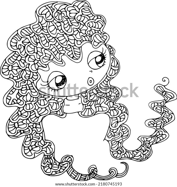 Beauty Hair Pattern Design Vector Drawing: เวกเตอร์สต็อก (ปลอดค่า ...