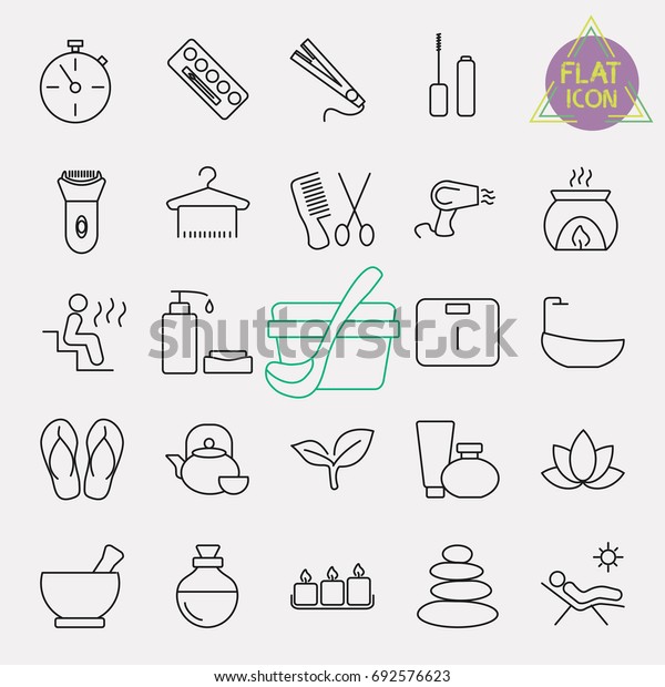 Beauty Line Icon Set Stock Vector (Royalty Free) 692576623 | Shutterstock