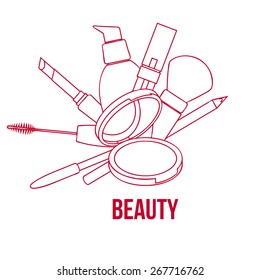 Beauty Make Tools Set Contour Vector Stock Vector (Royalty Free ...