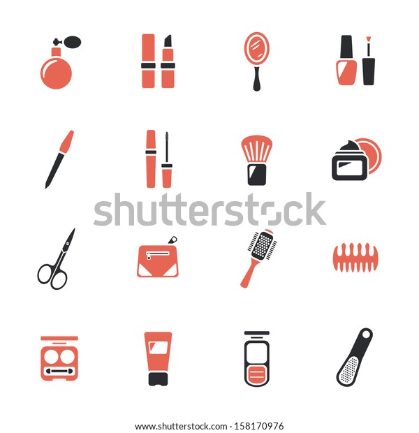 Image vectorielle de stock de Icônes beauté et maquillage 158170976