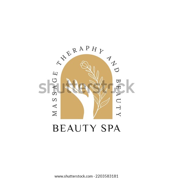 Beauty Massage Spa Therapy Logo Design Stock Vector Royalty Free 2203583181 Shutterstock