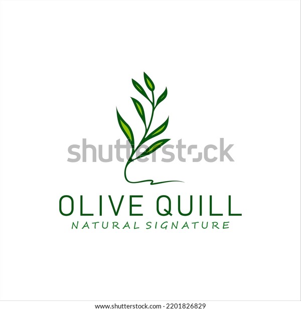Beauty Olive Oil Leaf Quill Logo Stock Vector (Royalty Free) 2201826829 ...