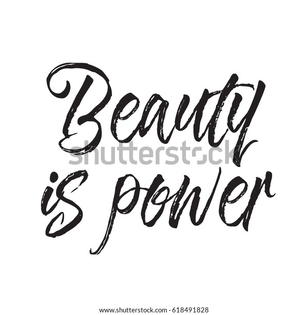 Beauty Power Text Design Vector Calligraphy Stock Vector (Royalty Free ...