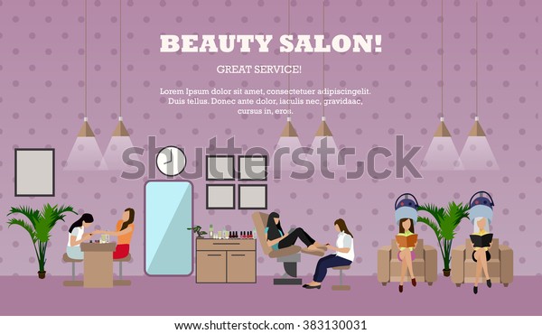 Beauty Salon Interior Vector Concept Banners Stock Vector (Royalty Free ...