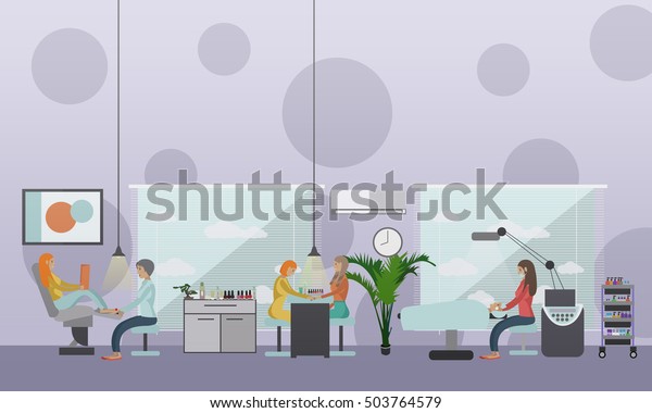 Beauty Salon Interior Vector Concept Banners Stock Vector (Royalty Free ...