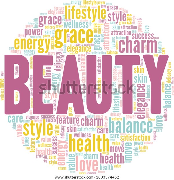 Beauty Vector Illustration Word Cloud Isolated Stock Vector (Royalty ...