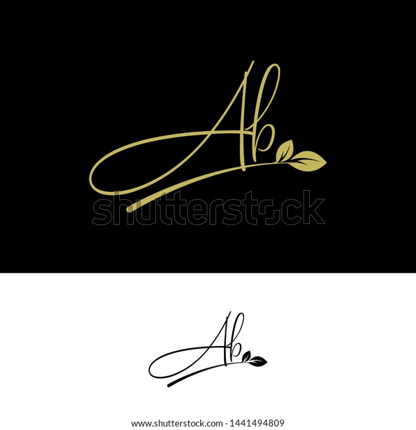 Beauty Vector Initial Letters Ab Leaf Stock Vector (Royalty Free ...