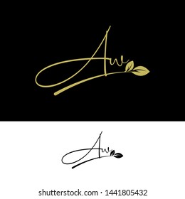 Beauty Vector Initial Letters Aw Leaf Stock Vector (Royalty Free ...