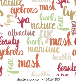 Beauty Words Seamless Pattern Stock Vector (Royalty Free) 464164103 ...