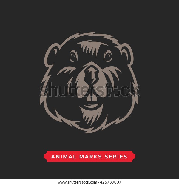 Beaver Head Symbol Great Badge Label Stock Vector (Royalty Free ...