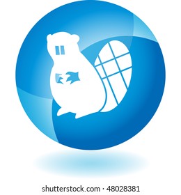 Beaver Icon Isolated On White Background Stock Vector (Royalty Free ...