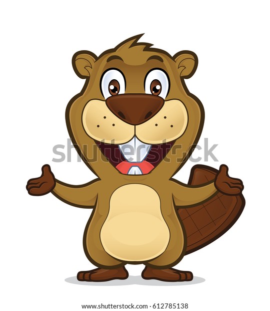 Beaver Welcoming Gesture Stock Vector (Royalty Free) 612785138 ...