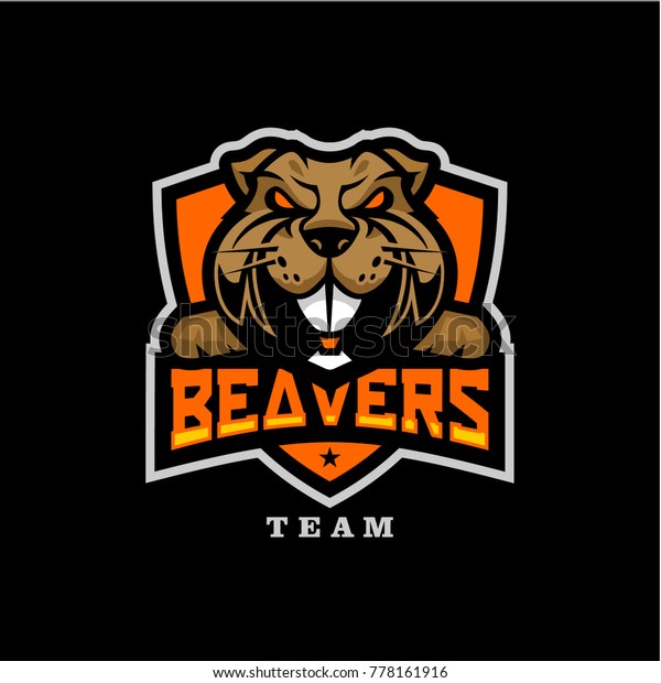 Beavers Team Mascot Logo Stock Vector (Royalty Free) 778161916