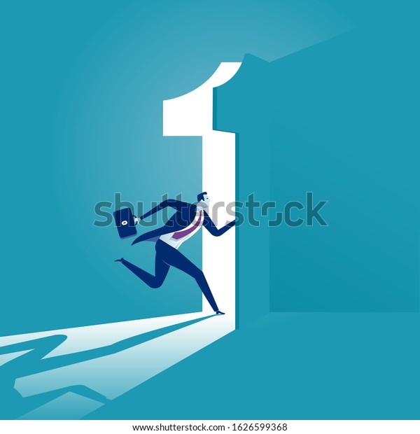 Become Number One Illustration Manager Entering Stock Vector (Royalty ...