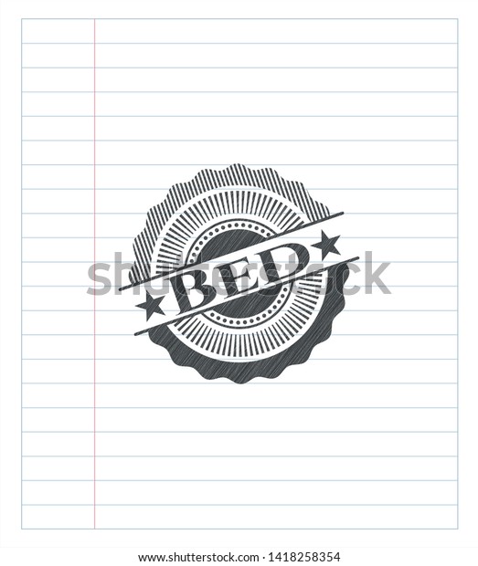 Bed Emblem Drawn Pencil Vector Illustration Stock Vector (Royalty Free ...