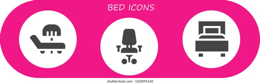 Bed Icon Set 3 Filled Bed Stock Vector (Royalty Free) 1323591143 ...