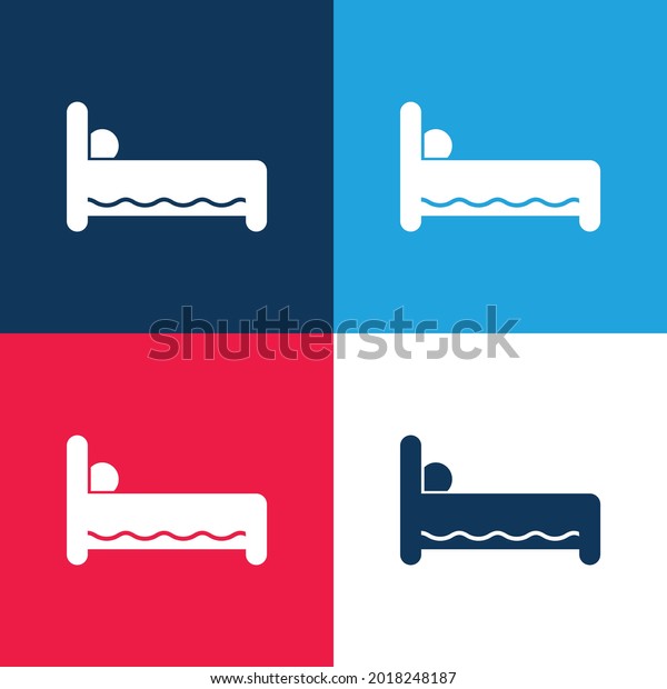 Bed Side View Blue Red Four Stock Vector (Royalty Free) 2018248187 ...