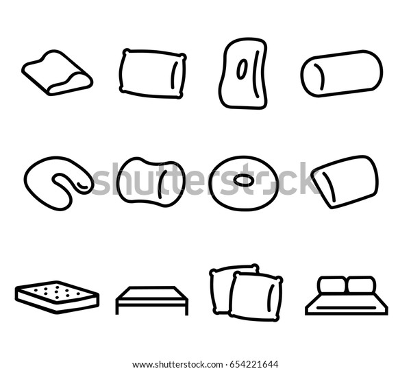 Bedding Pillow Vector Icons Your Design Stock Vector (Royalty Free ...