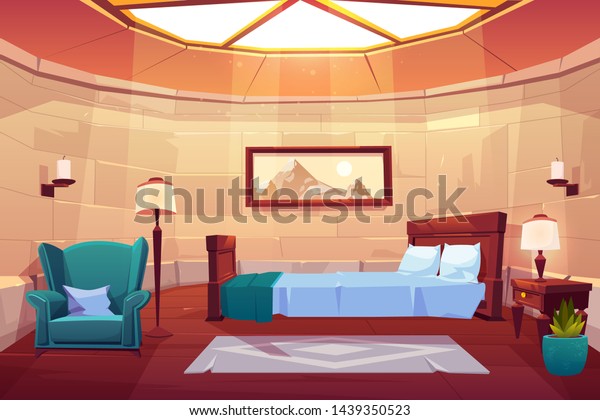 Bedroom Castle Palace Empty Sunny Apartment Stock Vector Royalty Free