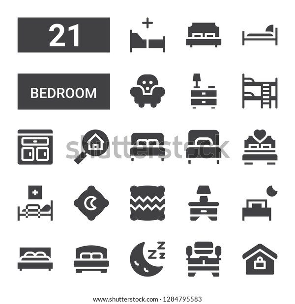 Bedroom Icon Set Collection 21 Filled Stock Vector (Royalty Free ...