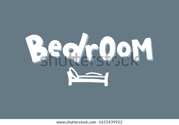 Bedroom Vector Text Hand Written Lettering Stock Vector (Royalty Free ...