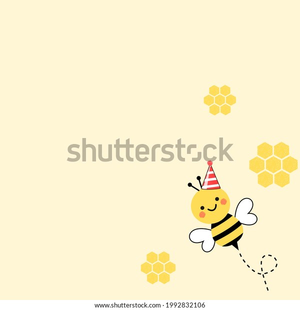 Bee Cartoon Party Hat Honeycomb Icons Stock Vector (Royalty Free ...