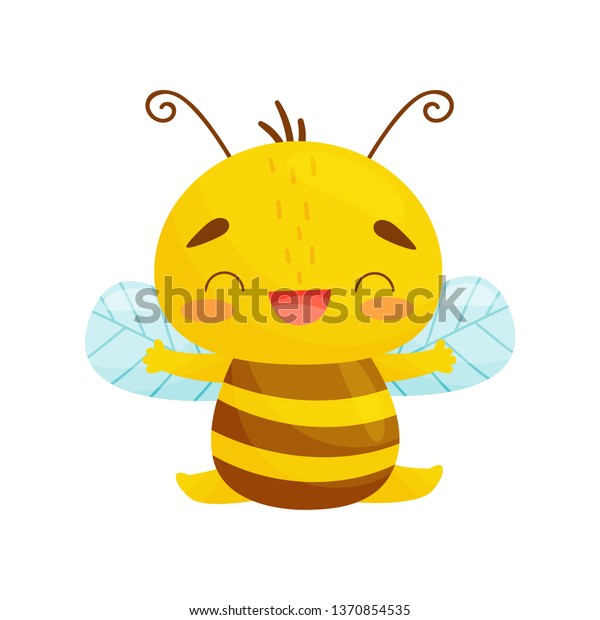 Bee Cartoon Style Humanized Bee Sits Stock Vector (Royalty Free ...