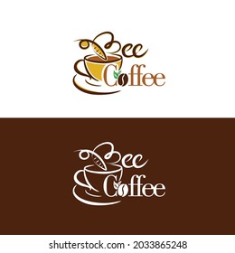 Bee Coffe Logo Cafe Beverages Stock Vector (Royalty Free) 2033865248 ...