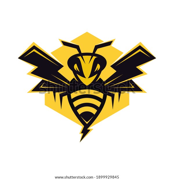 Bee Electric Logo Editabale Files Stock Vector (Royalty Free) 1899929845