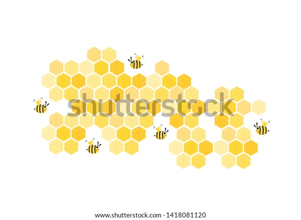 Bee Hive Abstract Honeycombs Isolated On: vetor stock (livre de ...