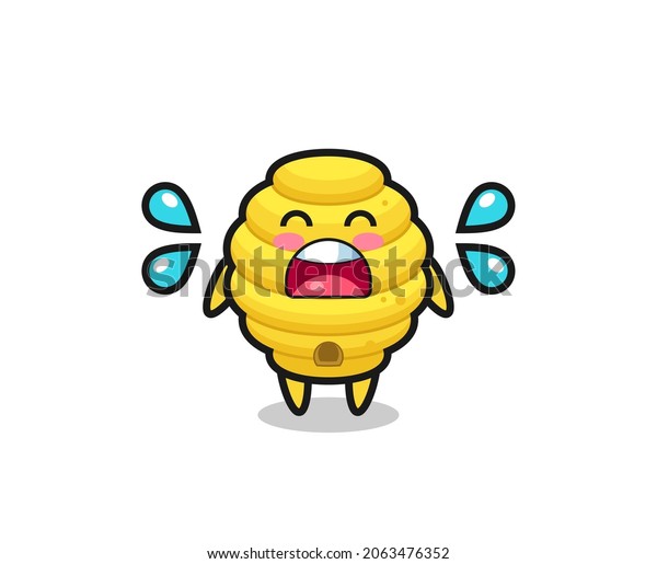 Bee Hive Cartoon Illustration Crying Gesture Stock Vector (Royalty Free ...