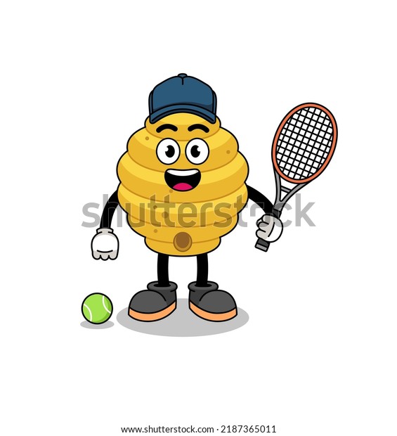 Bee Hive Illustration Tennis Player Character Stock Vector (Royalty ...