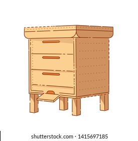 Bee Hive Vector Outline Style Stock Vector (Royalty Free) 1415697185 ...