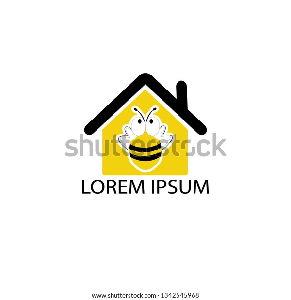 Bee Home Logo Icon Illustration Design Stock Vector (Royalty Free ...