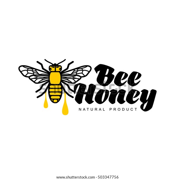 Bee Honey Apiary Logo Sketch Style Stock Vector (Royalty Free ...