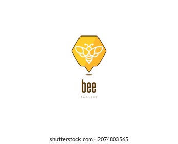 Bee Honey Location Logo Design Concept Stock Vector (Royalty Free) 2074803565 | Shutterstock