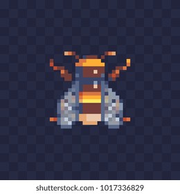 Bee Icon Honeybee Pixel Art Insect Stock Vector (Royalty Free ...