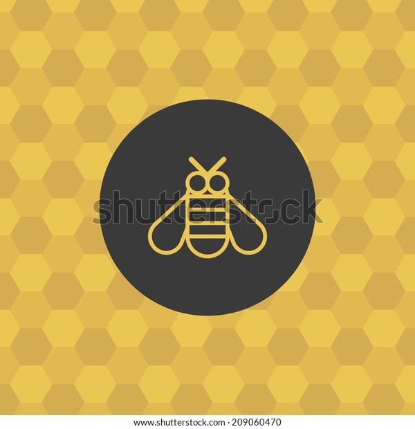 Bee Icon Honeycomb Background Bumblebee Symbol Stock Vector (Royalty ...