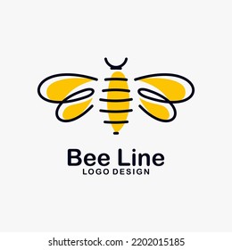 Bee Line Art Logo Design Stock Vector (Royalty Free) 2202015185 | Shutterstock