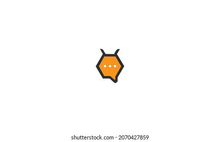 Bee Logo Message Icon Illustration Use Stock Vector (Royalty Free ...
