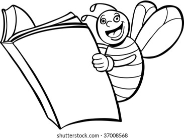 Bee Reading Book Stock Illustration 37008607
