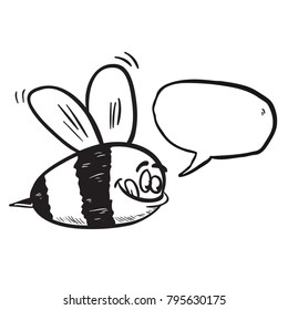 Bee Speech Bubble Cartoon Illustration Isolated Stock Vector (Royalty ...