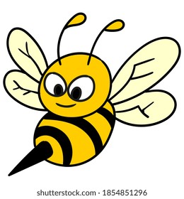 Bee Stinging Vector Illustration Cartoon Doodle Stock Vector (Royalty ...