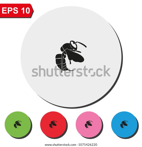 Bee Stings Flat Round Colorful Vector Stock Vector (Royalty Free ...