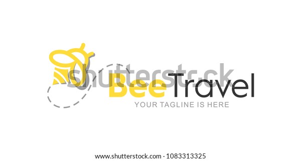 Bee Travel Logo Design Concept Vector Stock Vector (Royalty Free ...