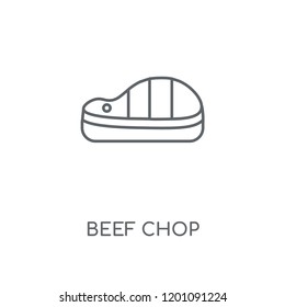 Beef Chop Linear Icon Beef Chop Stock Vector (Royalty Free) 1201091224 ...