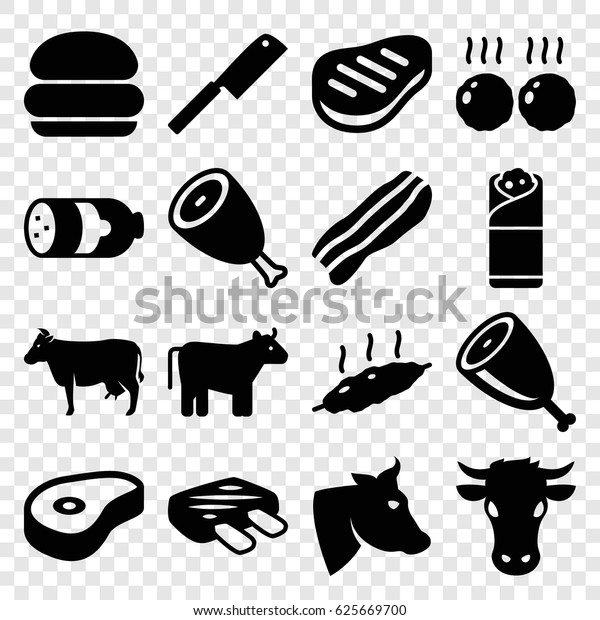 Beef Icons Set Set 16 Beef Stock Vector (Royalty Free) 625669700 | Shutterstock
