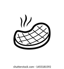 Beef Steak Outline Icon Black Color Stock Vector (Royalty Free ...