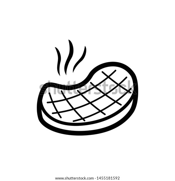 Beef Steak Outline Icon Black Color Stock Vector (Royalty Free) 1455181592
