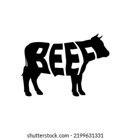 Beef Symbol Text Isolated On White Stock Vector (Royalty Free ...